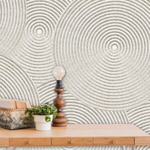 Custom Size Wallpaper - Circle Pattern on Sand Wallpaper - Peel and ...