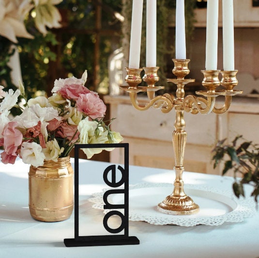 Custom Acrylic Table Numbers With Stand Black Plexi Table Numbers ...