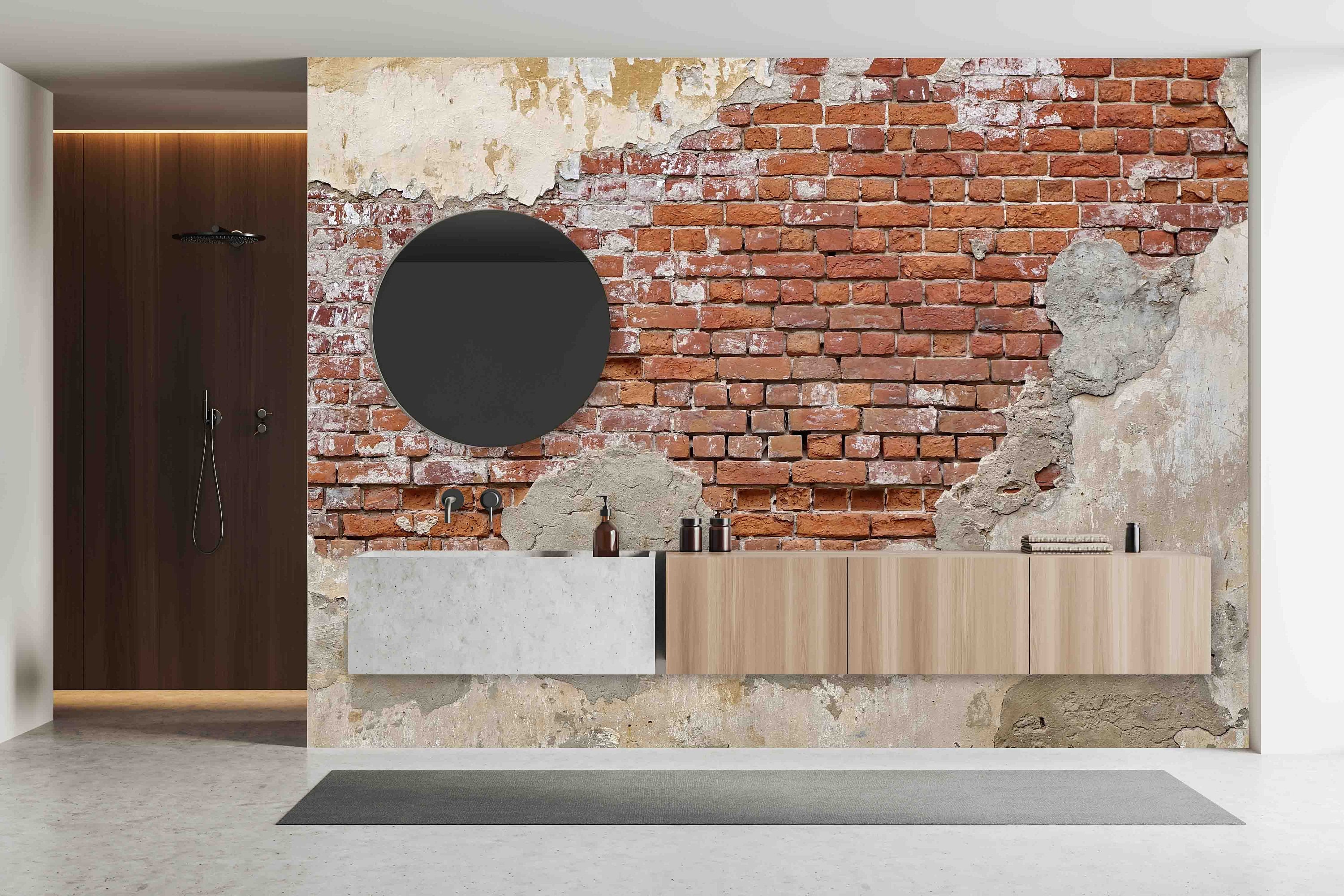 Custom Size Wallpaper - Old Brick Wall Texture Wallpaper - Peel and ...