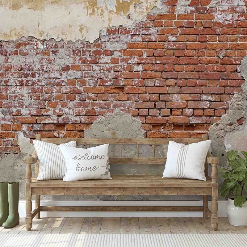Old Brick Look Wallpaper - Etsy