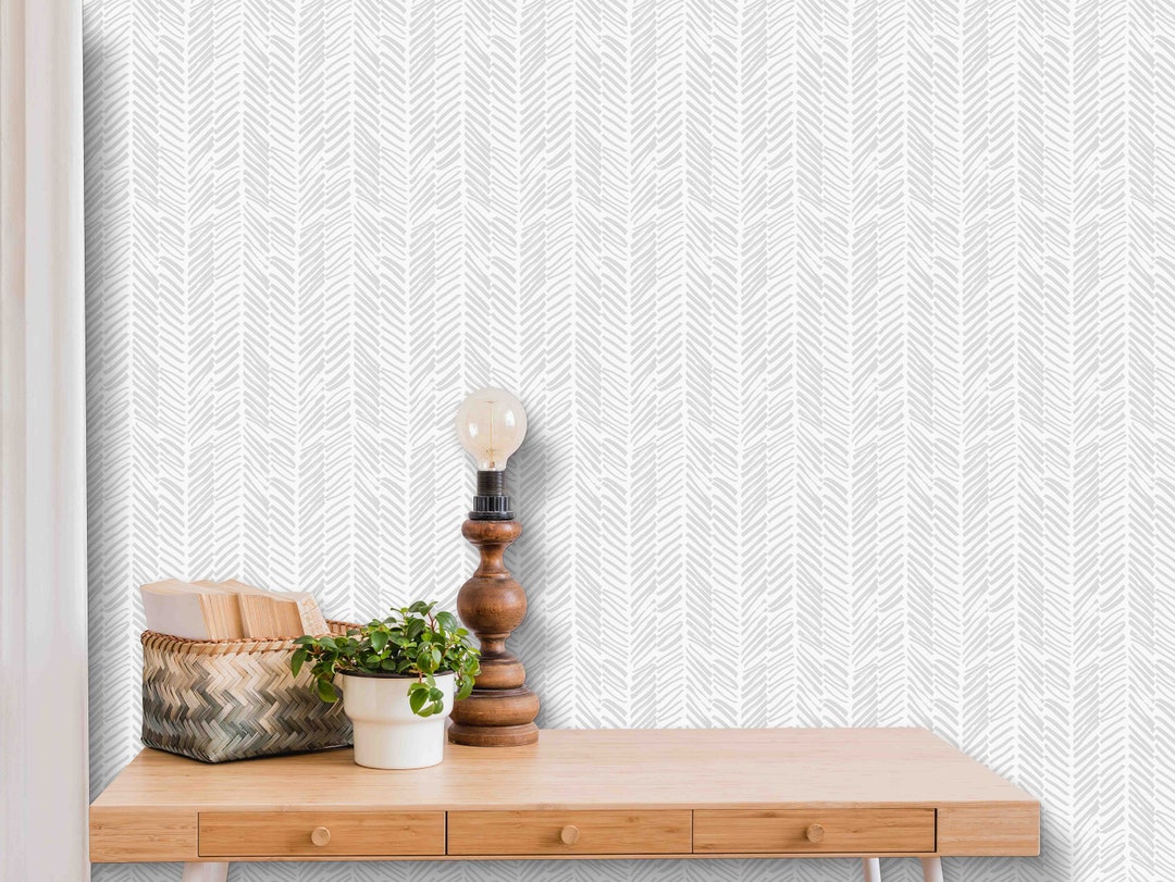 Custom Size Wallpaper - Hand Painted Hipster Lines Wallpaper - Peel and ...