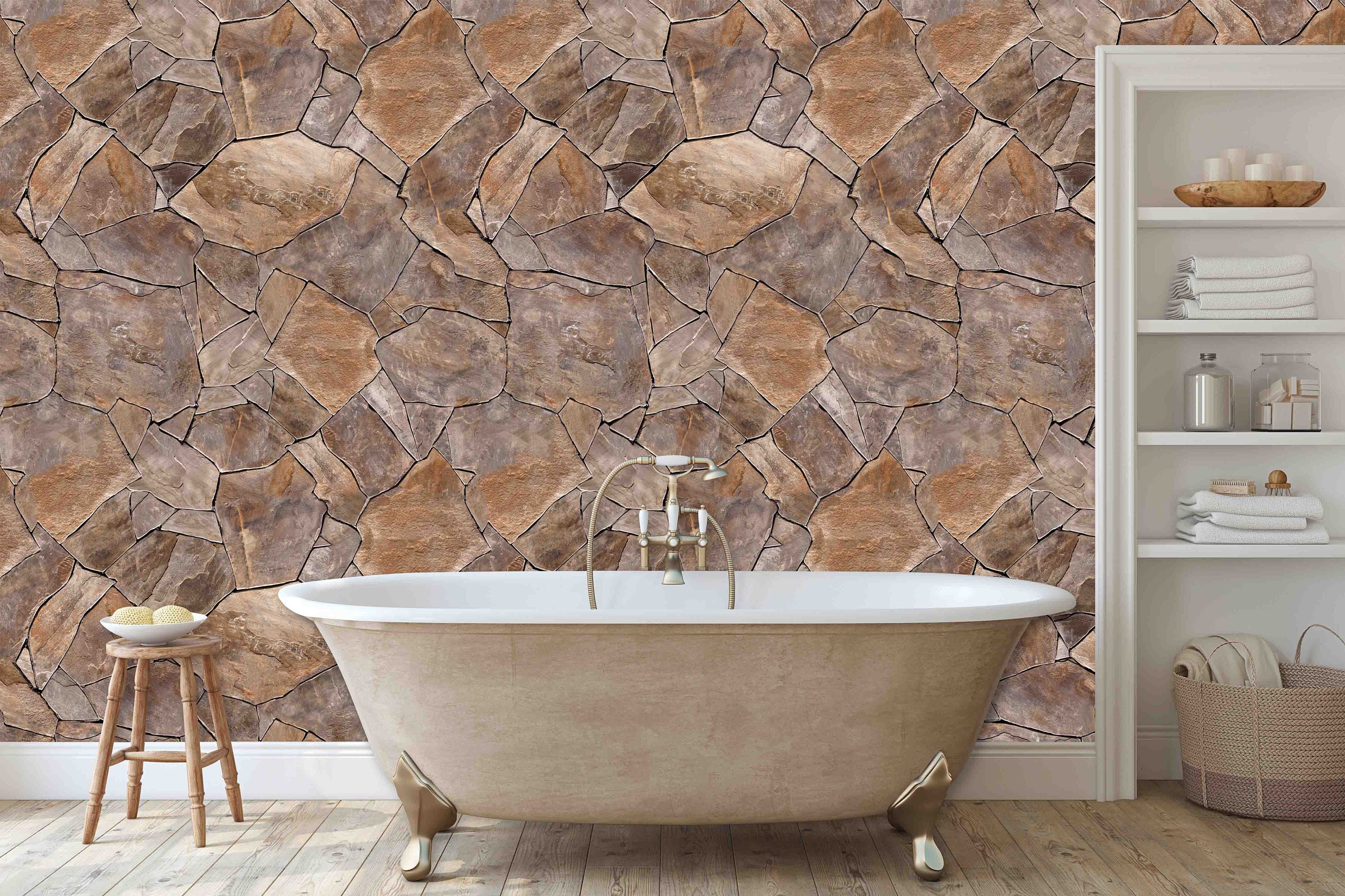 Custom Size Wallpaper Stone Texture Wallpaper Peel and Stick Wall Decal ...