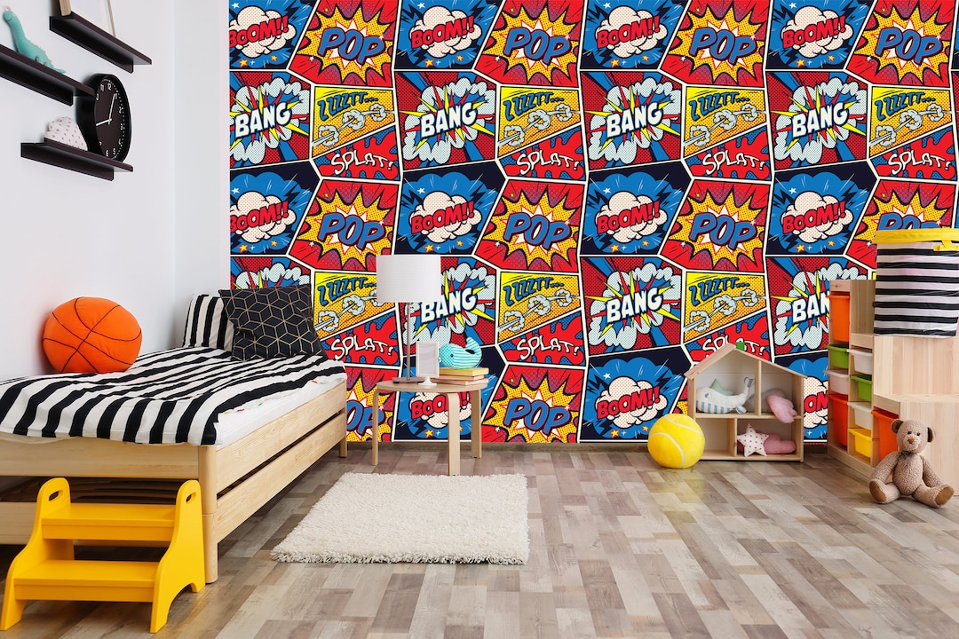Custom Size Wallpaper-retro Pop Art Comic Shout Pattern Wallpaper-peel ...