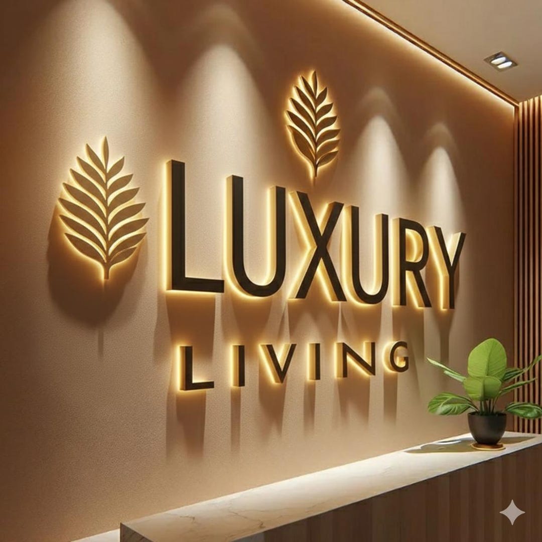 3D Backlit Business Sign: Custom Logo Wall Art (salon, Office, Clinic ...