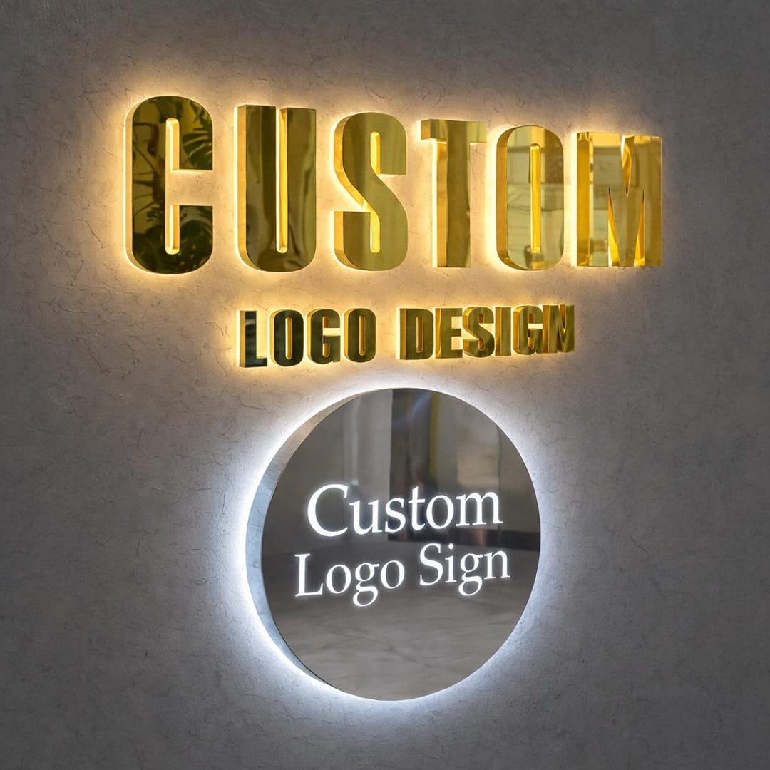Custom LED Channel Letter Sign (3D Logo, Frontlit or Halo Backlit) - Etsy