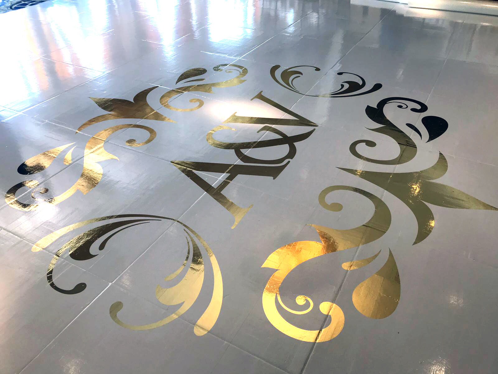 Personalized Wedding Vinyl Decals Dance Floor Decals Monogram Floor ...