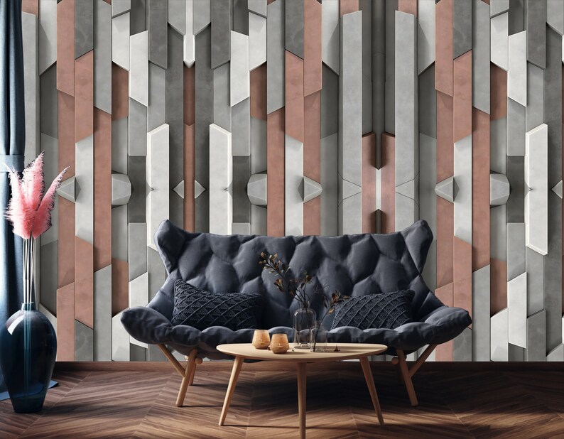 3D Stone Pattern Wallpaper: Custom Size, Peel and Stick - Etsy