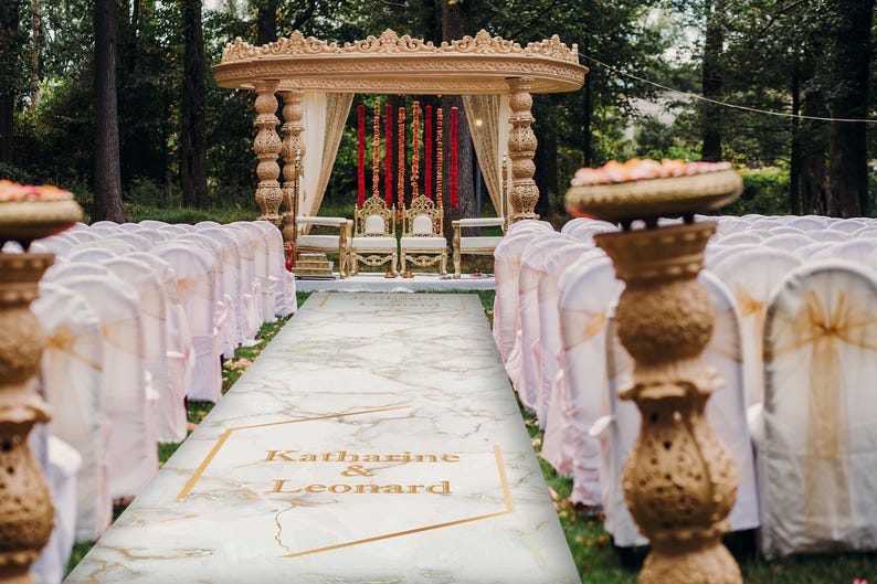 Custom Wedding Aisle Runner: Removable Vinyl With Monogram - Etsy