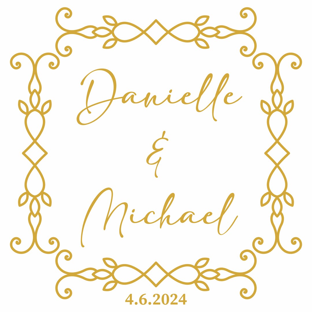 Personalized Wedding Vinyl Decals | Dance Floor Decals | Monogram Floor ...