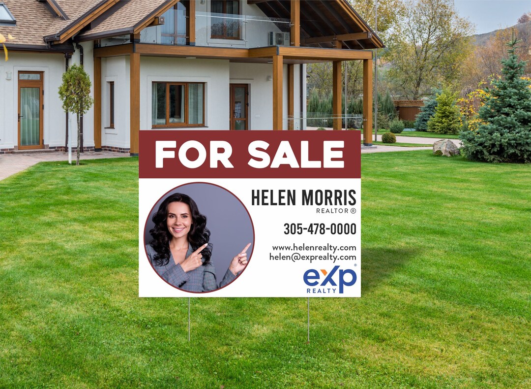 Personalized Real Estate Yard Sign - Custom for Sale Sign With Stakes ...