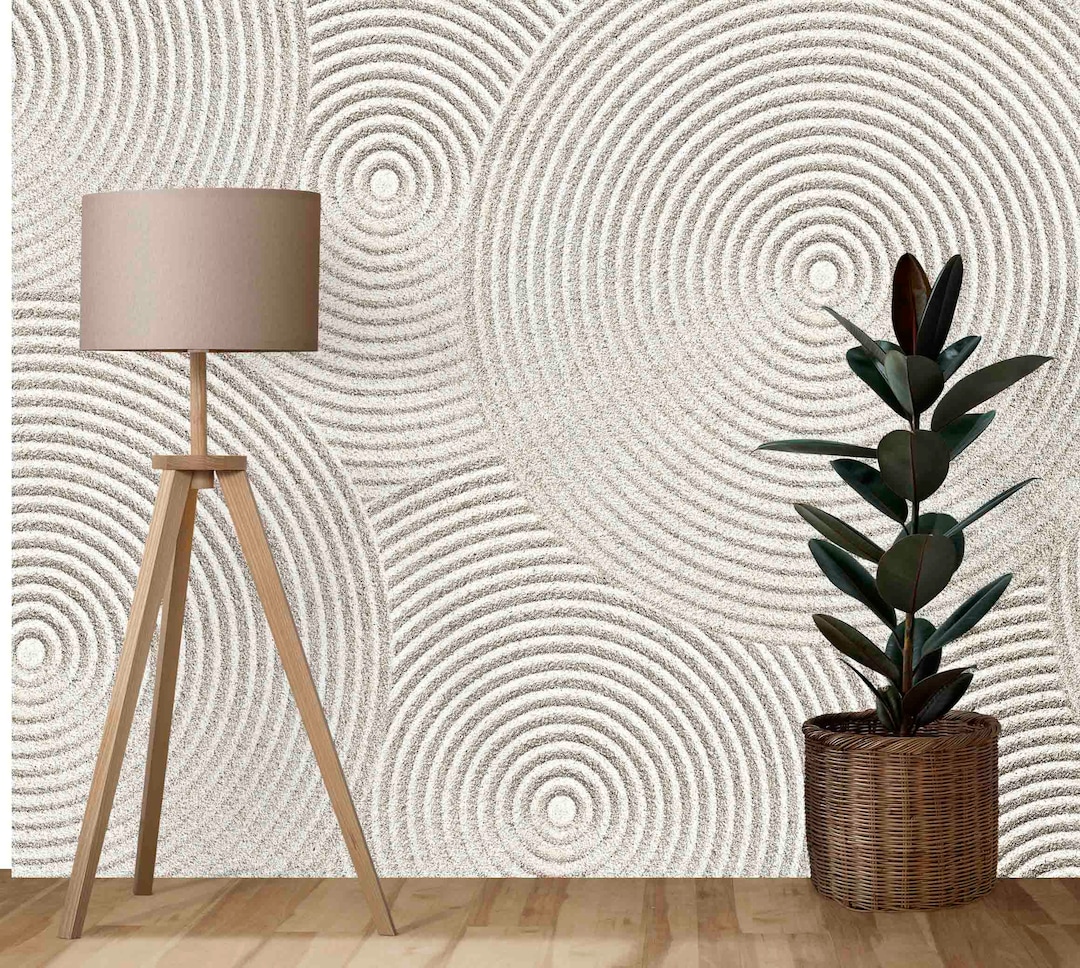 Custom Size Wallpaper - Circle Pattern on Sand Wallpaper - Peel and ...