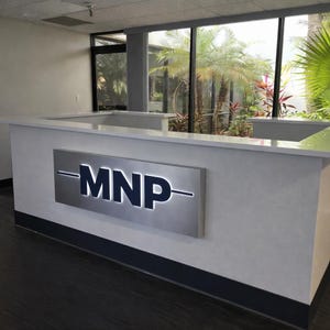 Custom Reception Logo Sign | 3D LED Channel Letters With Halo Backlight ...