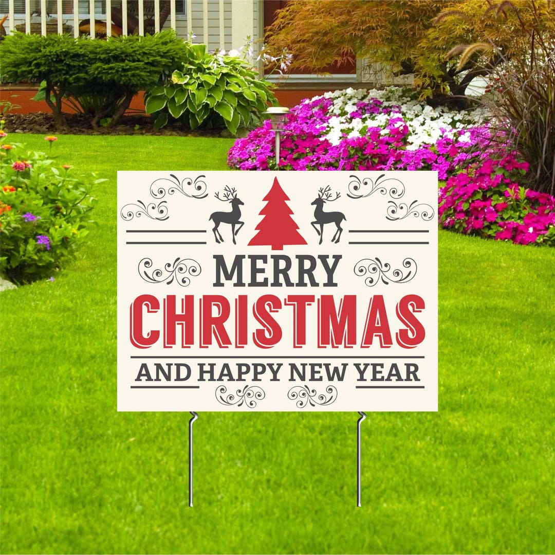 Merry Christmas Yard Sign, Garden Accessories, Yard Patio Decor, Lawn ...