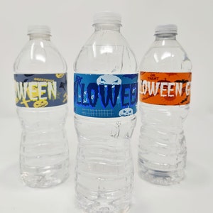 Halloween Party Water Bottle Labels, WATERPROOF, Custom Halloween Party ...
