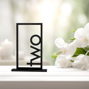 Custom Acrylic Table Numbers With Stand - Black Plexi Table Numbers ...