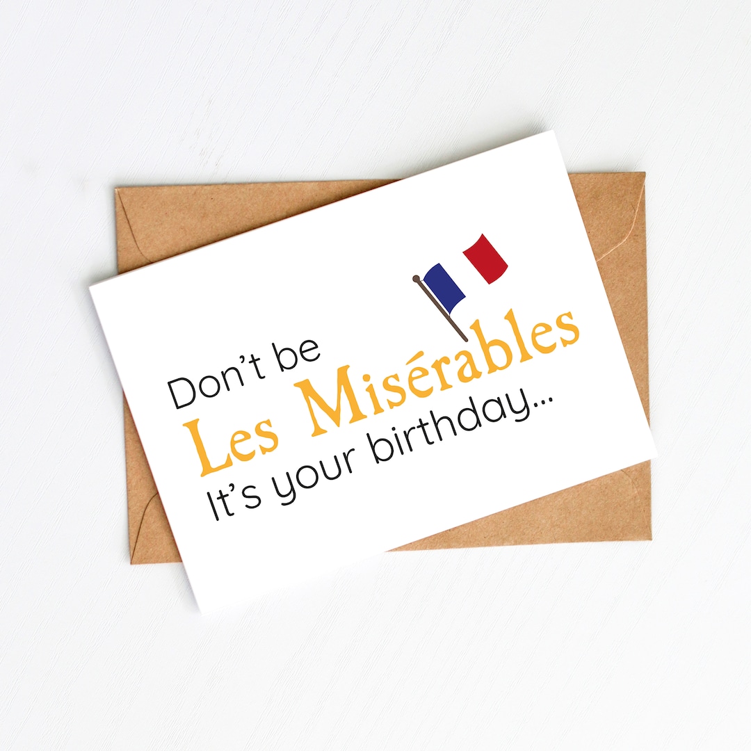Les Miserables Inspired Birthday Card / Les Mis / Theatre / Musical ...