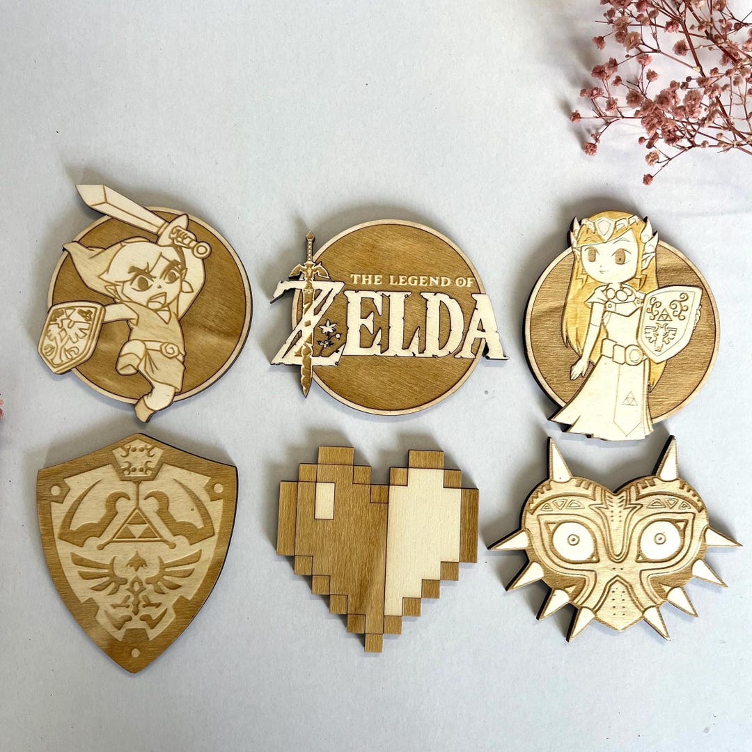 Set of 6 the Legend of Zelda Wooden Coasters - Housewarming Gift - Geek ...