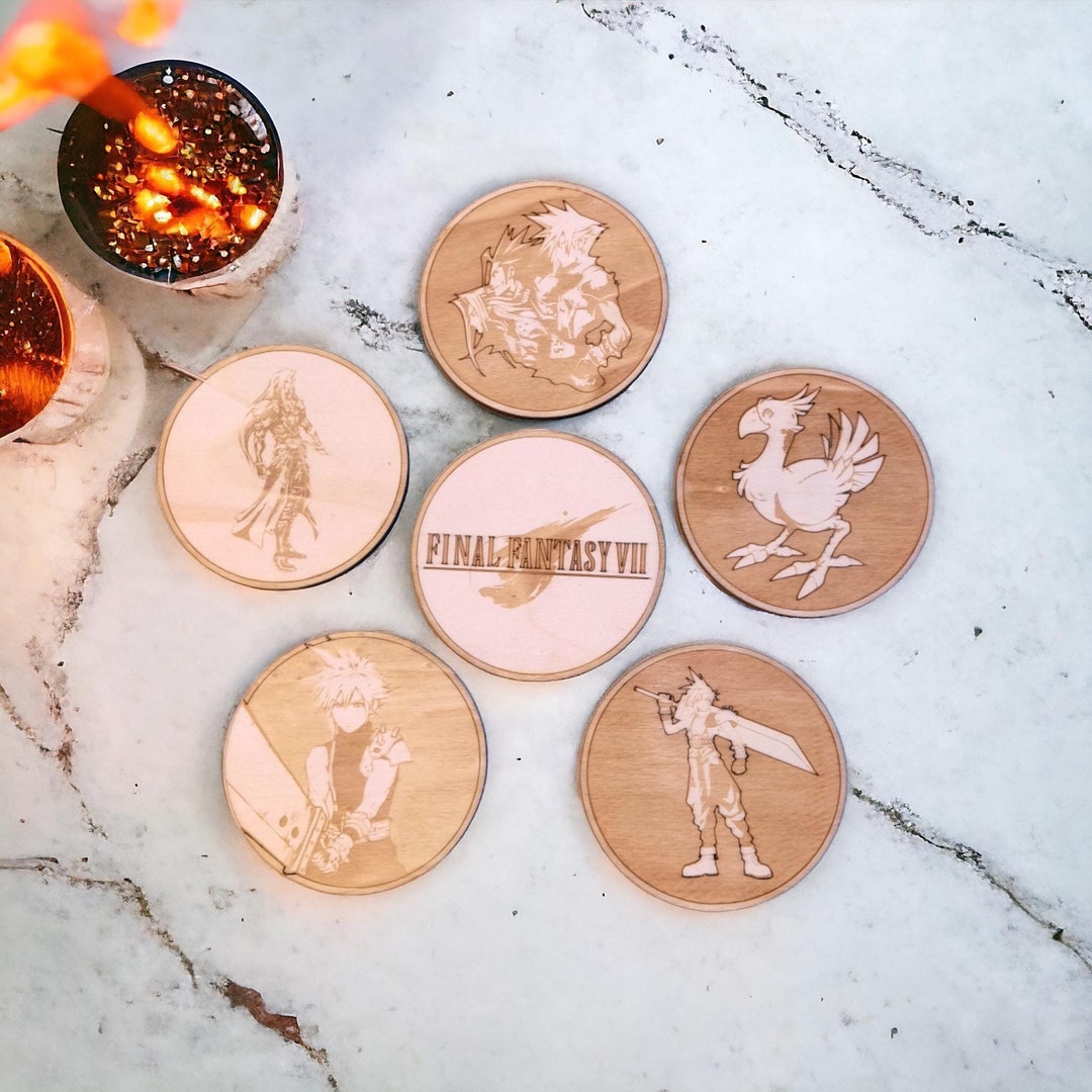 Set of Final Fantasy Wooden Coasters - Home Decor - Geek Gift ...