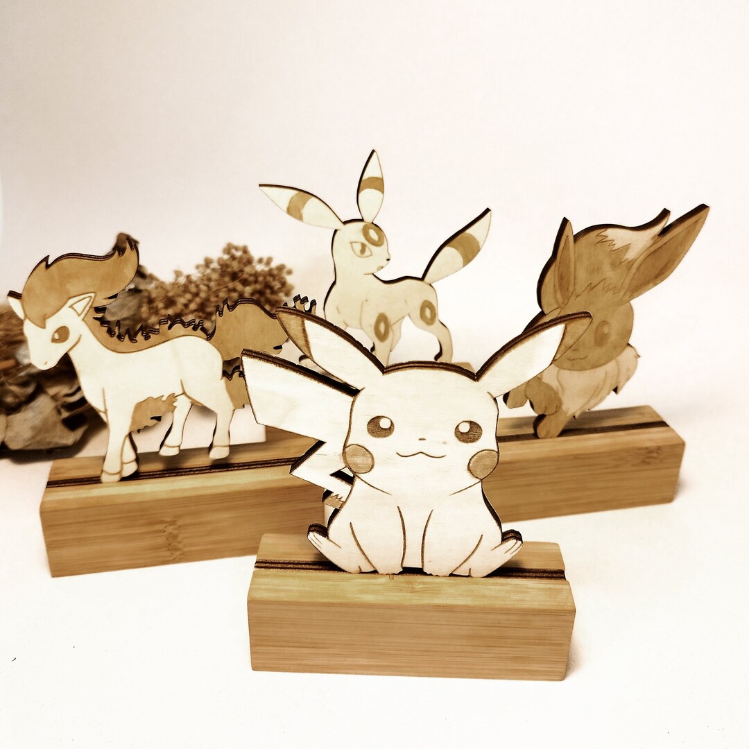 Wooden Pokemon Statuette - Housewarming Gift - Geek - Choose Any ...