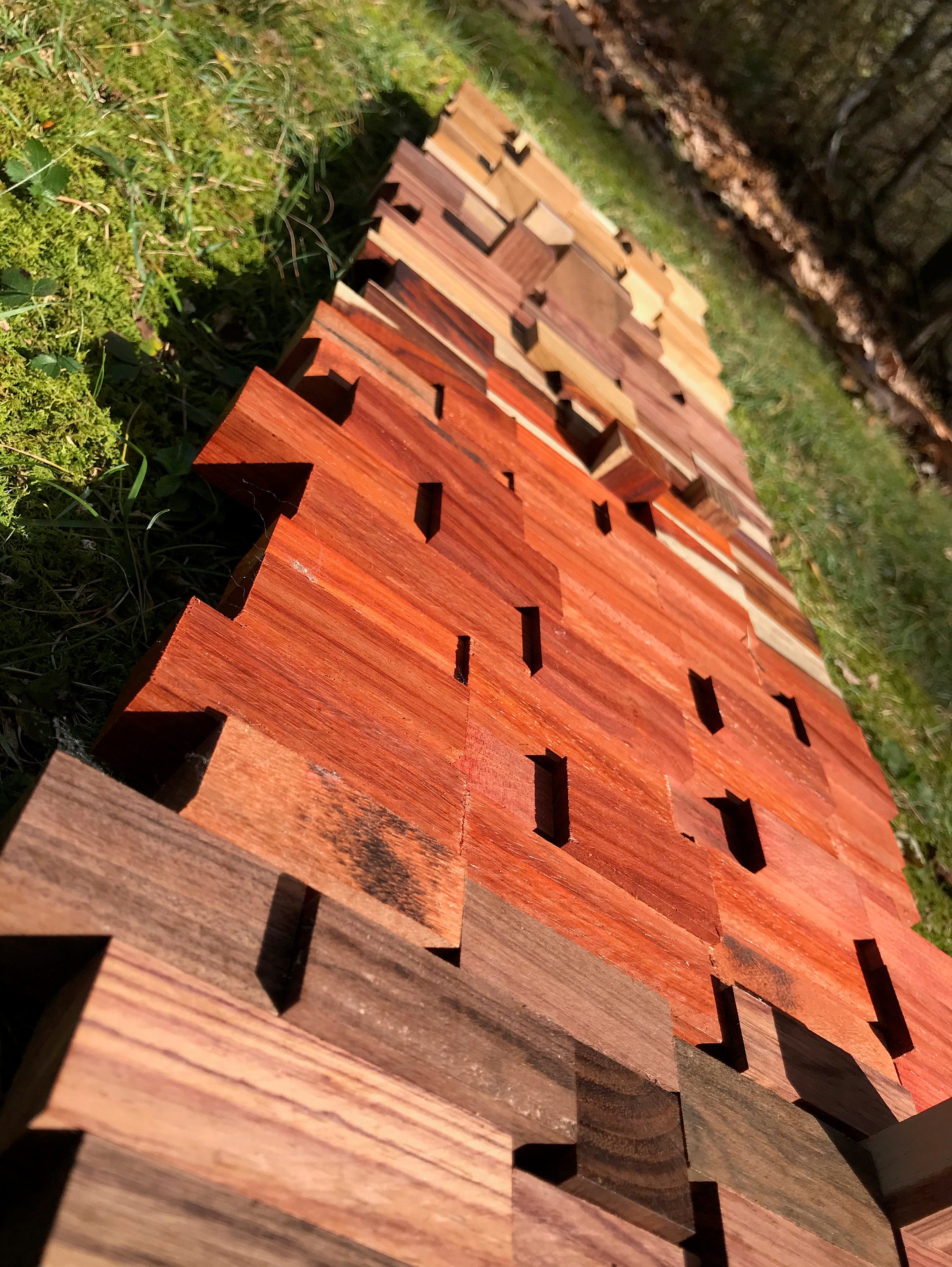 Exotic Wood Wall Art Décor Wall Art Sculptural A 3D Mosaic - Etsy