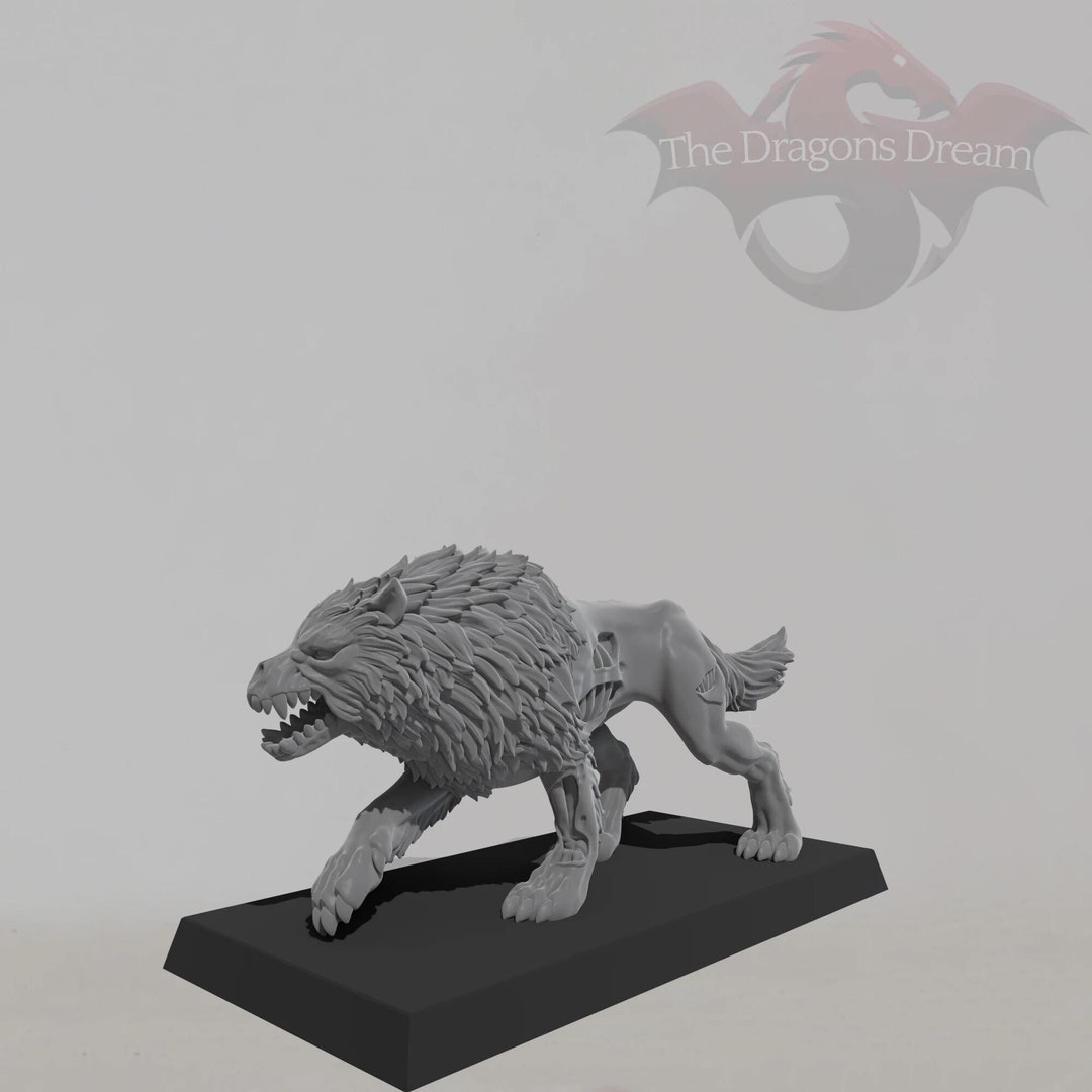 Undead Dire Wolf 5 Dnd, Pathfinder, Tales of the Valiant Miniature - Etsy