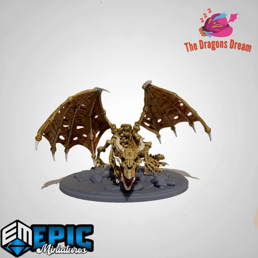 Dragon Lich Undead Skeleton Dragon Tabletop Gaming 28mm Miniatures ...