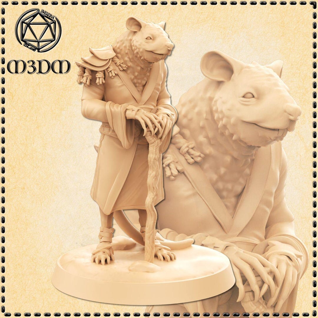 Rat Folk - Monk - Dungeons and Dragons, 5e, Pathfinder - Miniature - Etsy