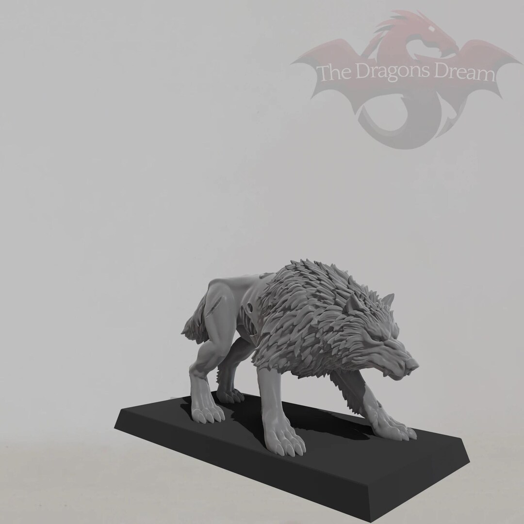 Undead Dire Wolf 7 Dnd, Pathfinder, Tales of the Valiant Miniature - Etsy