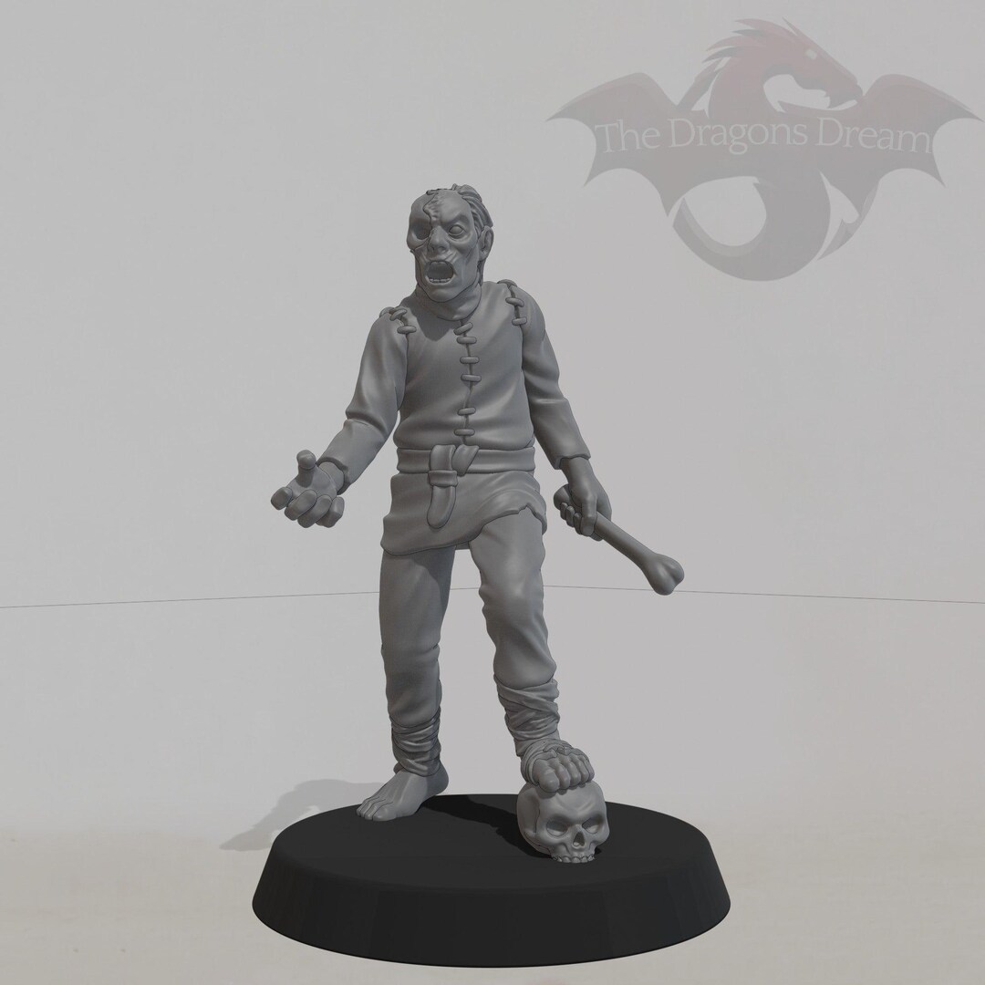Undead Zombie With Bone Club 28mm 32mm Resin Mini - Etsy