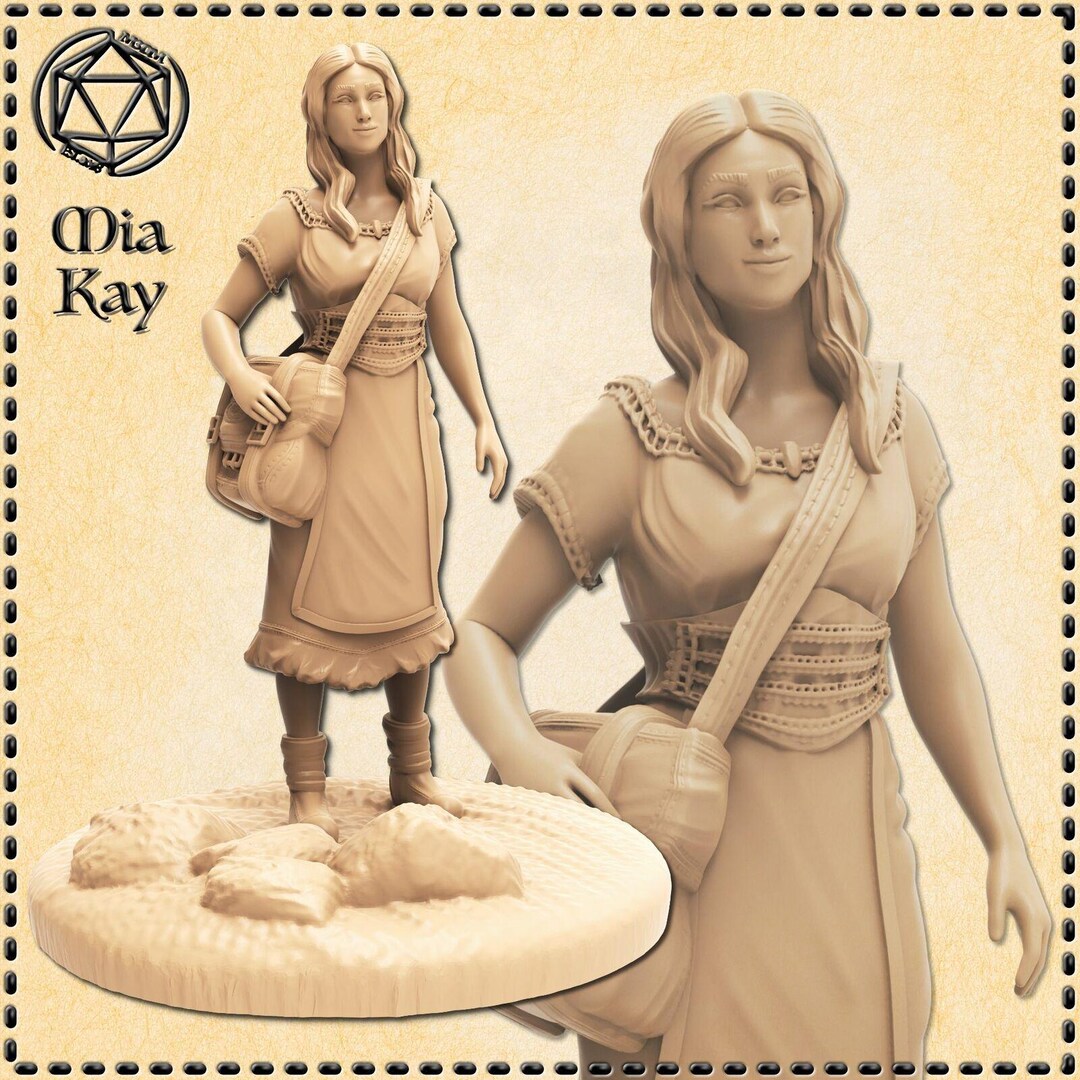Female Merchant - Dungeons and Dragons, 5e, Pathfinder - Miniature - Etsy