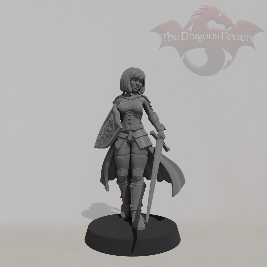 Female Knight - Dungeons and Dragons, 5e, Pathfinder - Miniature - Etsy