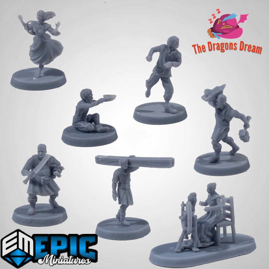 Villager Npcs 4 Butcher, Panicked Man, Panicked Woman, Water Carrier ...