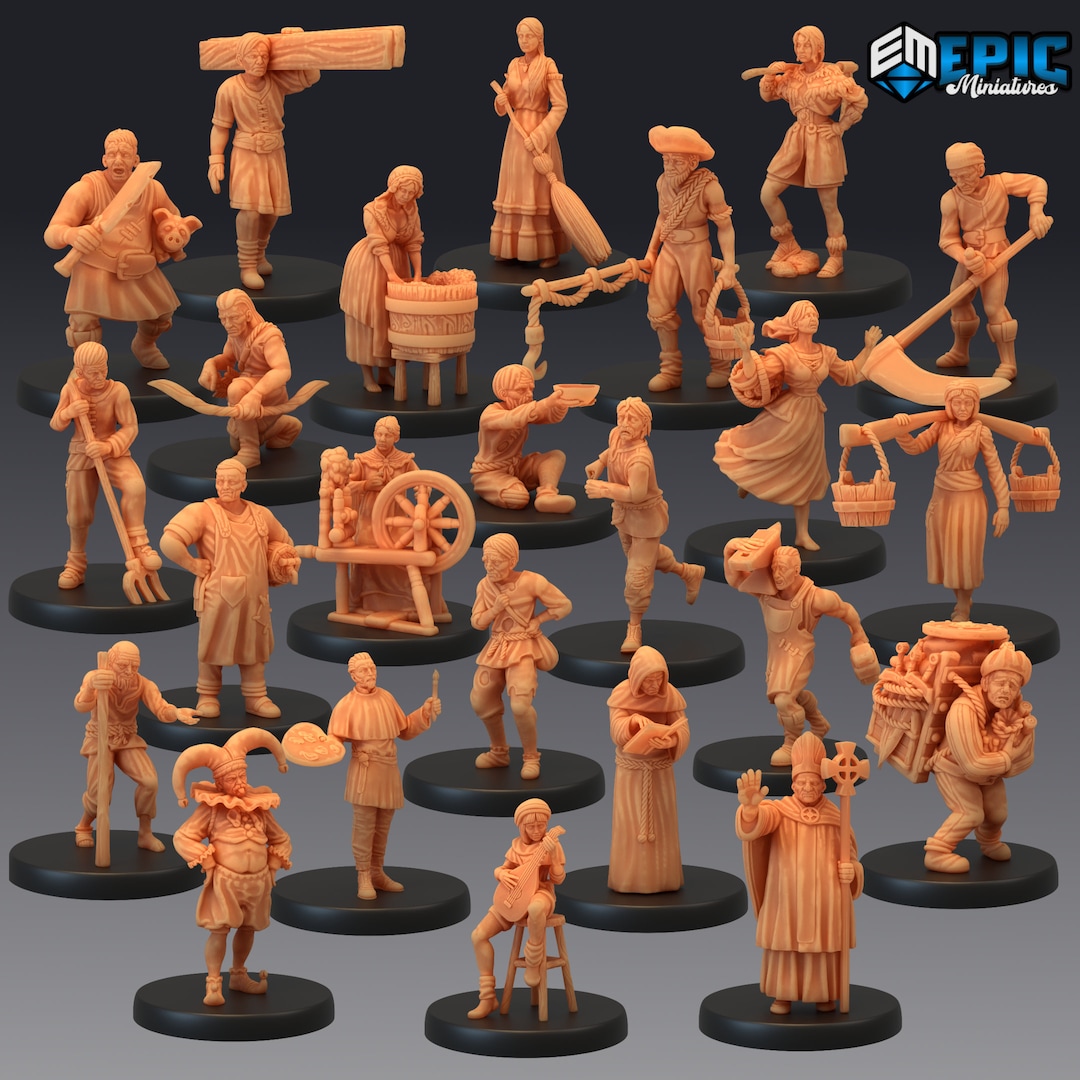 Villager Npcs 5 Poor Man, Beggar, Merchant, Monk, Bishop, Jester ...