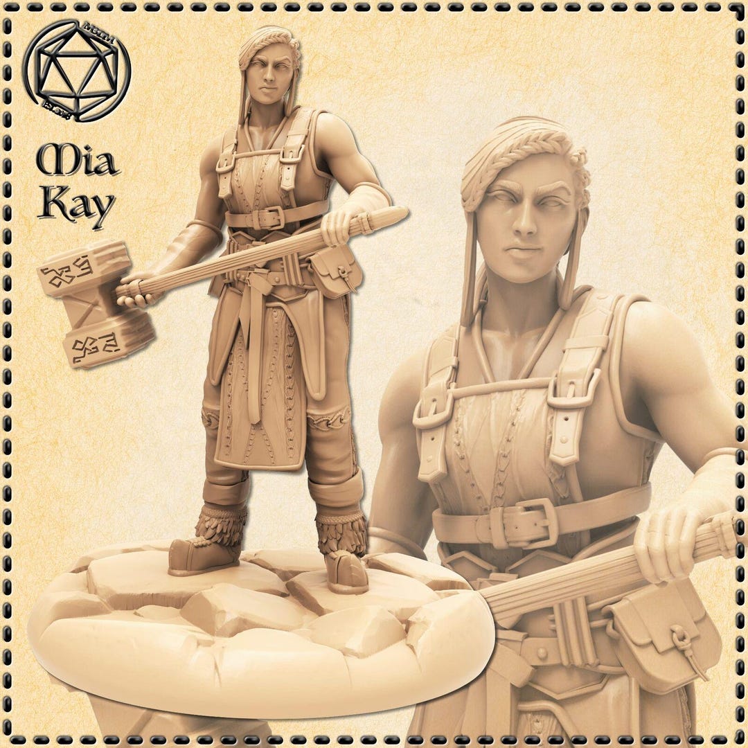 Female Blacksmith - Dungeons and Dragons, 5e, Pathfinder - Miniature - Etsy