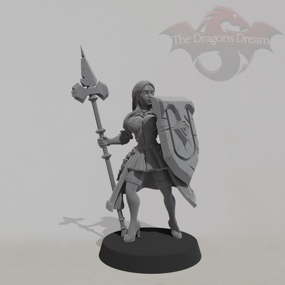 Female Fighter With Spear Dnd, Pathfinder, Tales of the Valiant ...