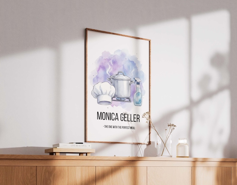 Monica Geller Chef Print | Friends TV Show Kitchen Decor (digital ...