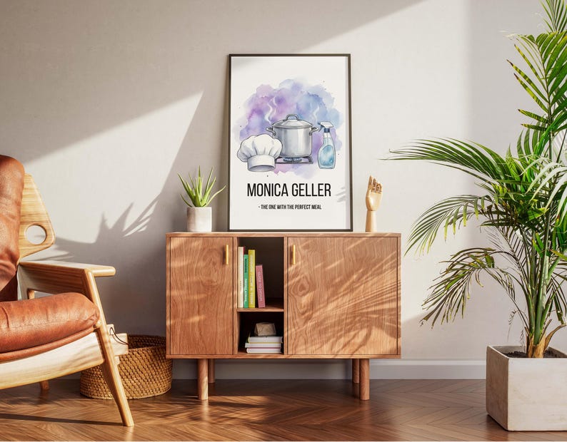 Monica Geller Chef Print | Friends TV Show Kitchen Decor (digital ...