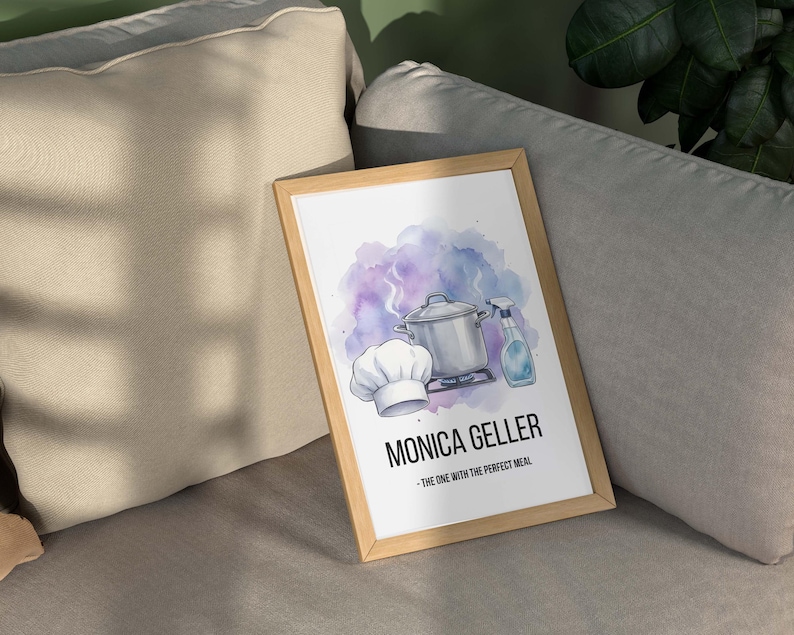 Monica Geller Chef Print | Friends TV Show Kitchen Decor (digital ...