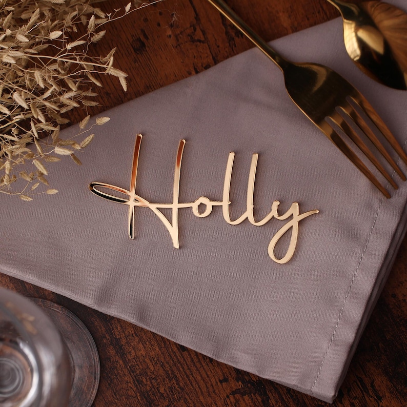 Gold Mirror Acrylic Guest Name Tag - Etsy
