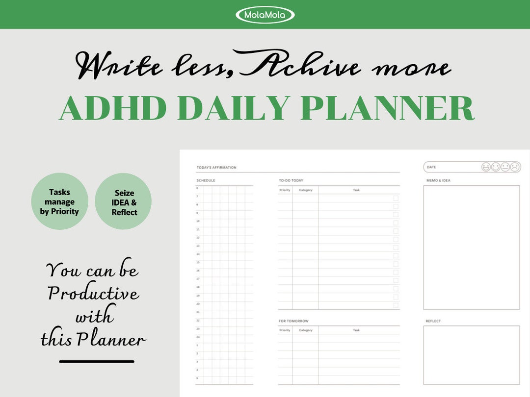 ADHD Daily Planner ADHD Productivity Planner ADHD Planner - Etsy