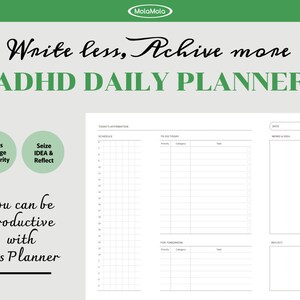 ADHD Daily Planner ADHD Productivity Planner ADHD Planner - Etsy