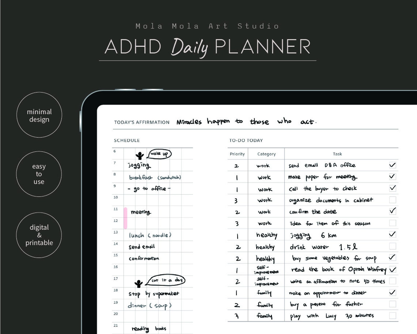 ADHD Daily Planner ADHD Productivity Planner ADHD Planner - Etsy