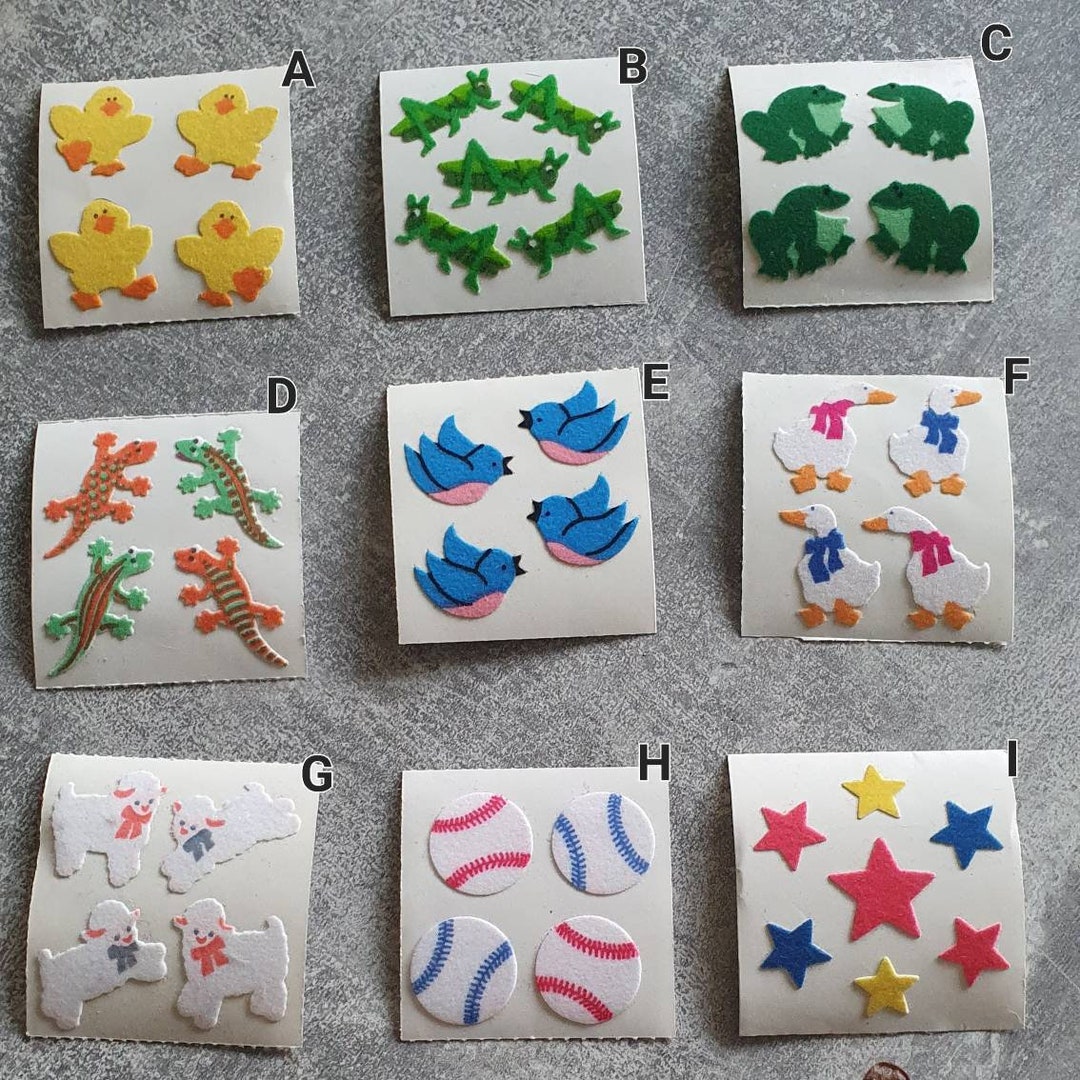 Original Vintage Sandylion Sticker, Fuzzy Fabric, 90s 90's, Animals ...