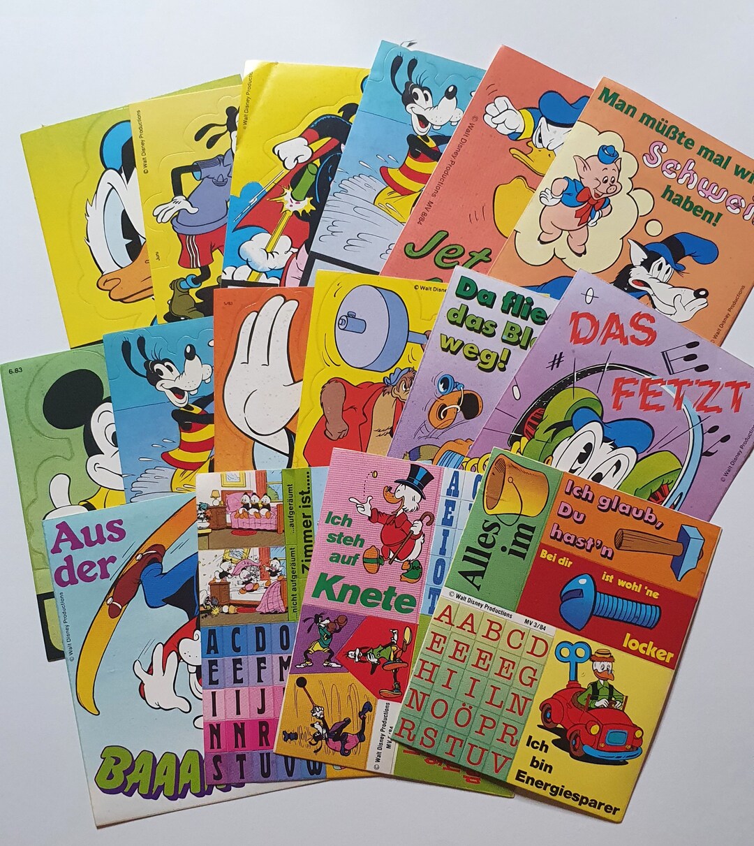 Vintage Disney Stickers From the 80s Insert From the Mickey - Etsy