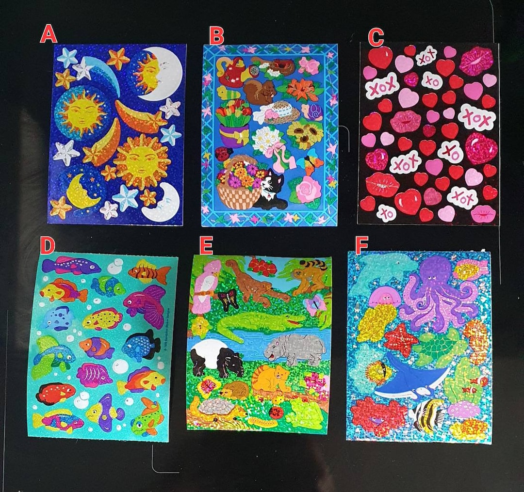 Original Sandylion Maxi Sticker Sheet 90s 90's Sticker Prismatic ...