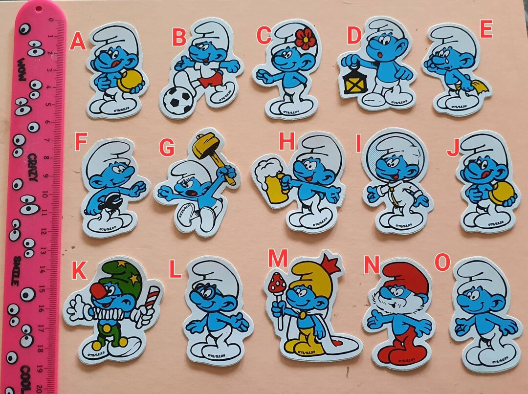 Original Vintage Stickers, Smurfs, Smurfs, From 1978, Retro 70s ...