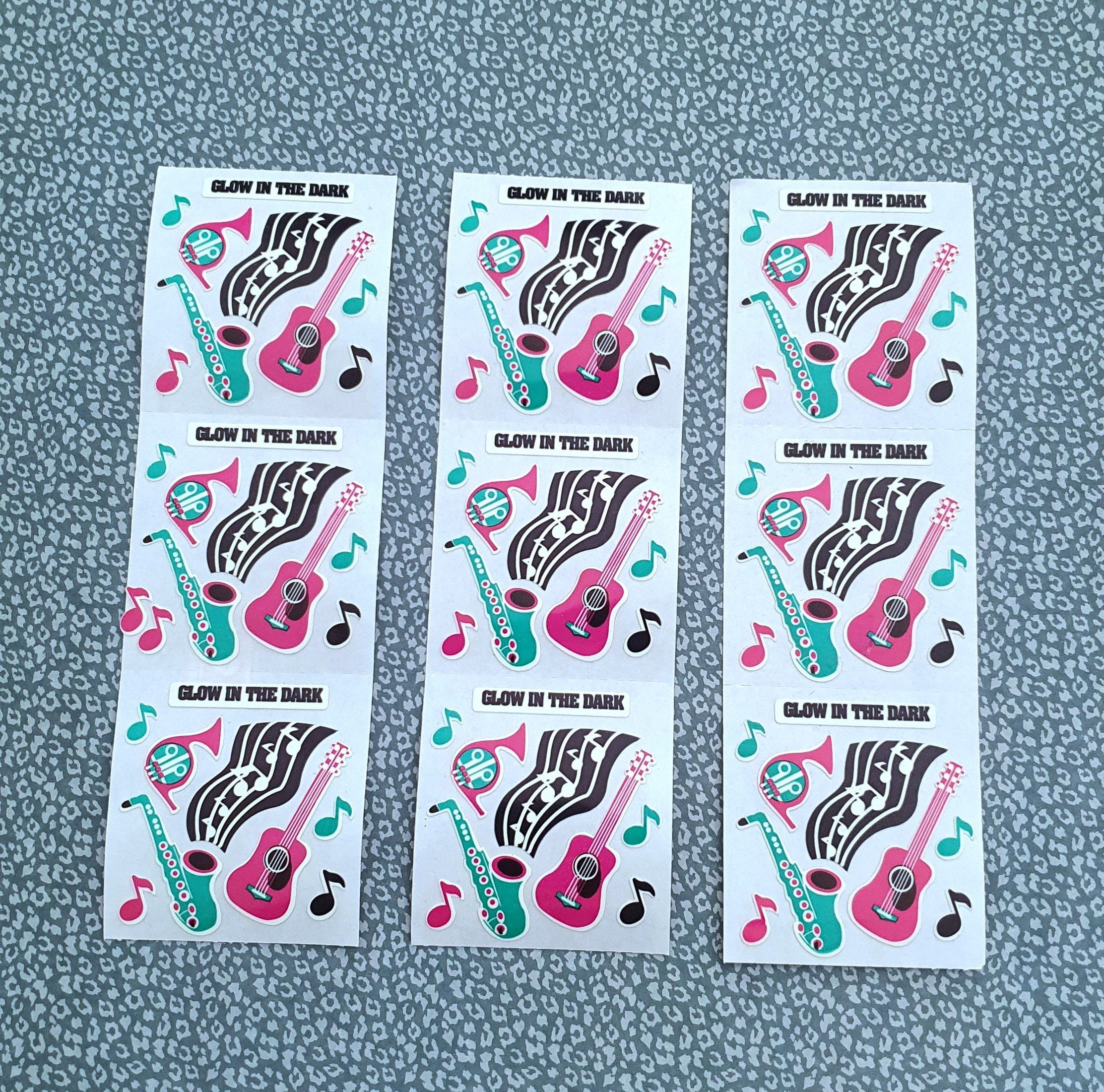 Original Sandylion Sticker Set of 3x3 Strips Glow in the Dark, Glowing ...