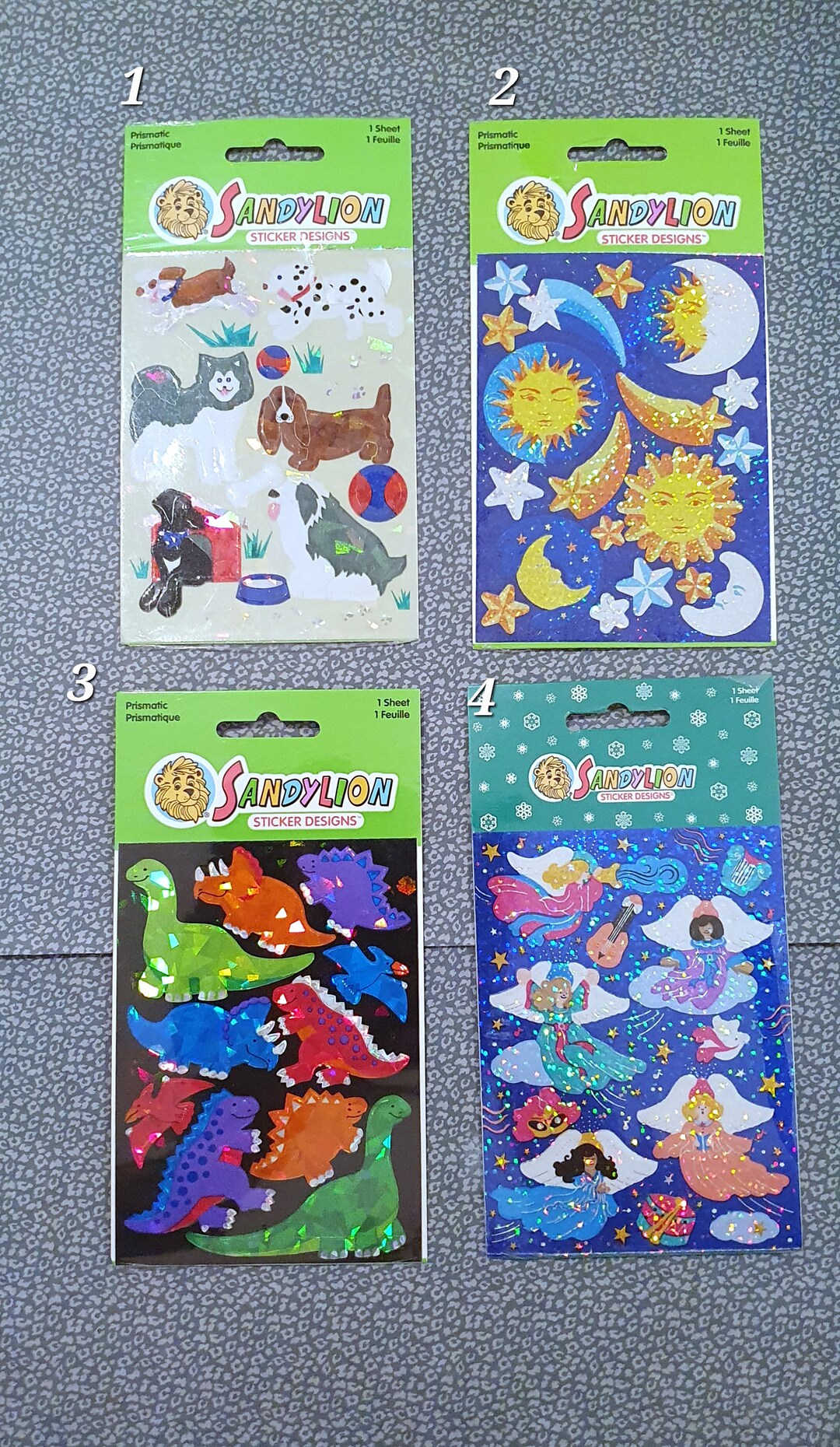 Original Sandylion Sticker Maxi Sheet Ovp Nip, Prismatic Prism Glitter ...