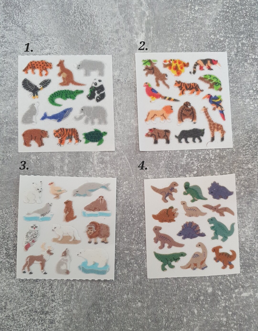 Original Sandylion Tear-off Sticker, Mini Fuzzy Fabric Animals, Rare ...