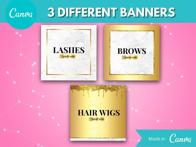 Web Category Banners Gold Website Banners Website Category | Etsy